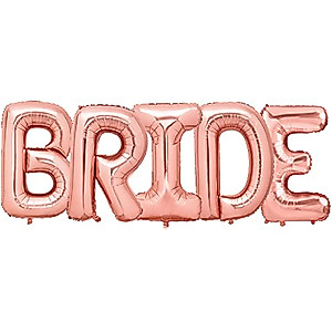xo, Fetti Rose Gold Jumbo BRIDE Balloons - 40 inch, XL | Bachelorette Party Decorations, Wedding Party, Engagement Party, Bridal Photo Booth