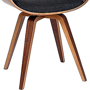 Armen Living Summer Chair in Charcoal Fabric and Walnut Wood Finish, 31" x 25" x 22"