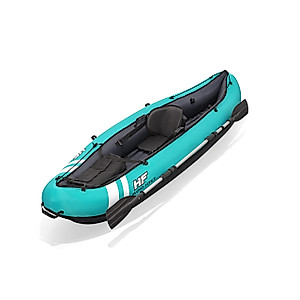 Bestway Hydroforce Ventura Kayak 1 Person Set, Inflatable Boat Set with Hand Pump, Paddle and Storage Bag, Multiple Styles, Light Blue