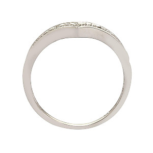 925 Sterling Silver Diamond Ring Chevron Thumb Ring Womens Point Stackable V Shape Wedding Rings (11.5)