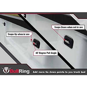 Bull Ring Inner Bed Retractable Truck Bed Tie Down Anchors for 2007+ Chevy Silverado & GMC Sierra, 2015+ Chevy Colorado & GMC Canyon (3 Pairs)