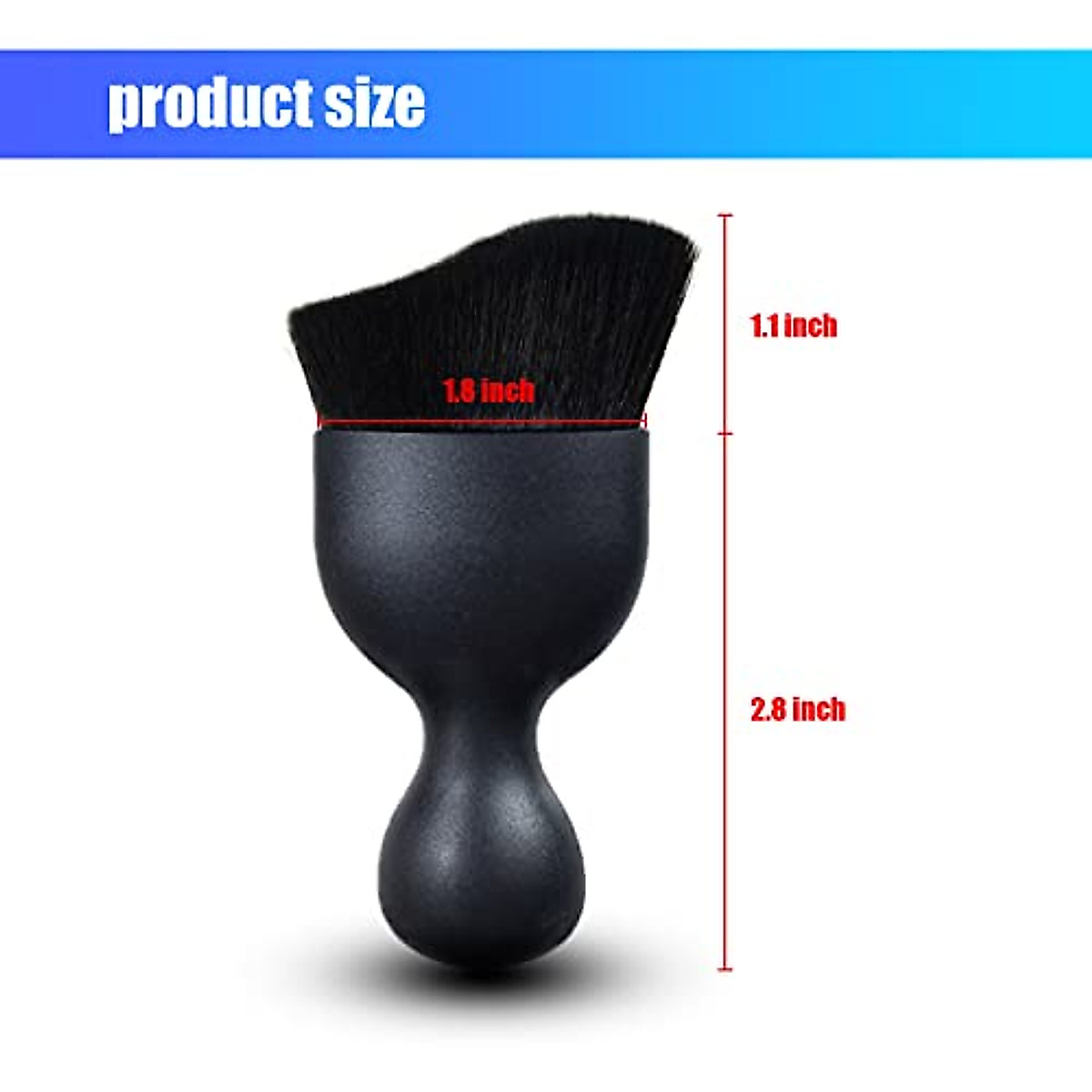 Ajxn 1 PC Car Interior Cleaning Tool Brush, Soft Bristles Detailing Dusting Brush, with Cover Curved Crevice Beauty Brush, Universal for Car Dashboard, Screen, Scratch-Free Cleaning Brush (Black)