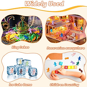 ZYFLSQ 120 Mini Plastic Babies, 12 Colors Tiny Plastic Babies Figurines 1 Inch Mardi Gras King Cake Babies Bulk, Fun Tiny Babies for King Cake & Ice Cubes Baby Shower Game