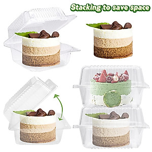 Xanllaxa 100 PCS Clear Plastic Square Hinged Food Container,Plastic Take Out Containers,Disposable Clamshell Food Containers for Salads,Pasta,Dessert,Sandwiches(5.3x4.7x2.8 In)