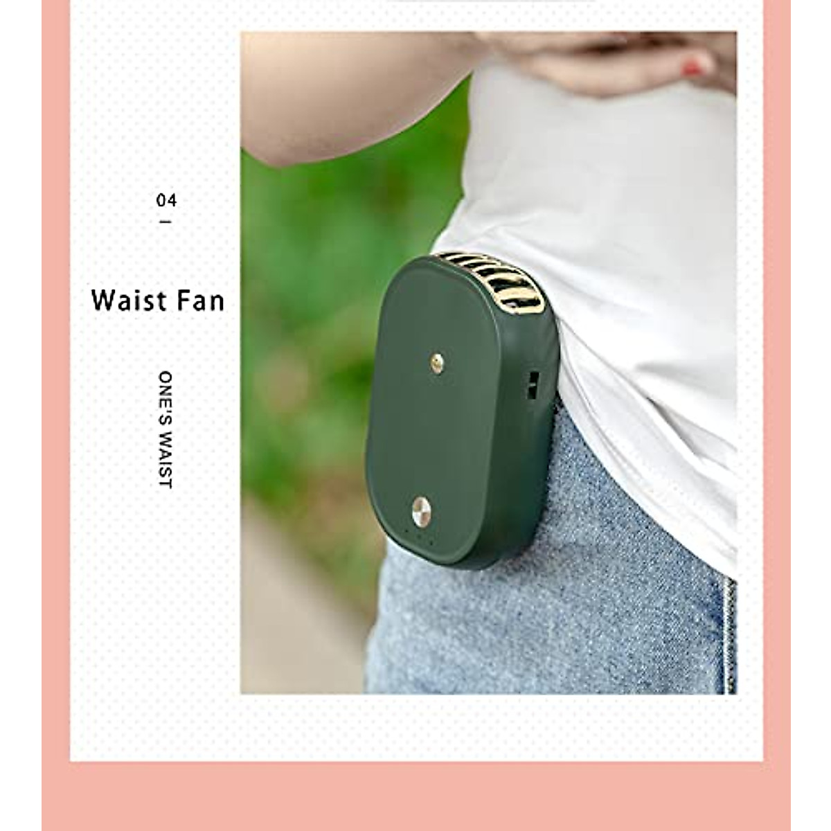 Amadething Portable Neck fan, Rechargeable Personal Cooling Device,portable fan for travel , portable fan handheld, mini fan portable, Necklace Fan, Fan Necklace with 3 Wind Speed (Green)