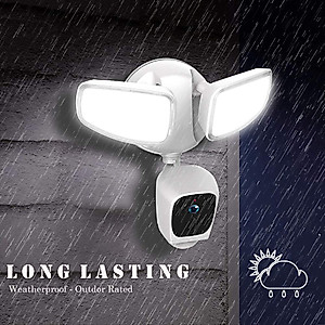 Floodlight Camera by elint, 1080p, No Subscription, Flood Light Camera Outdoor with Free 64GB Card, 3000 lm Brightness, Weatherproof Floodlight Camera