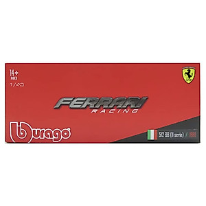 Bburago-1/43 Scale Model Compatible With Ferrari Racing 512 Bb Ii Serie 1981 Racing Car Die-Cast Model Miniature Collectible,Red