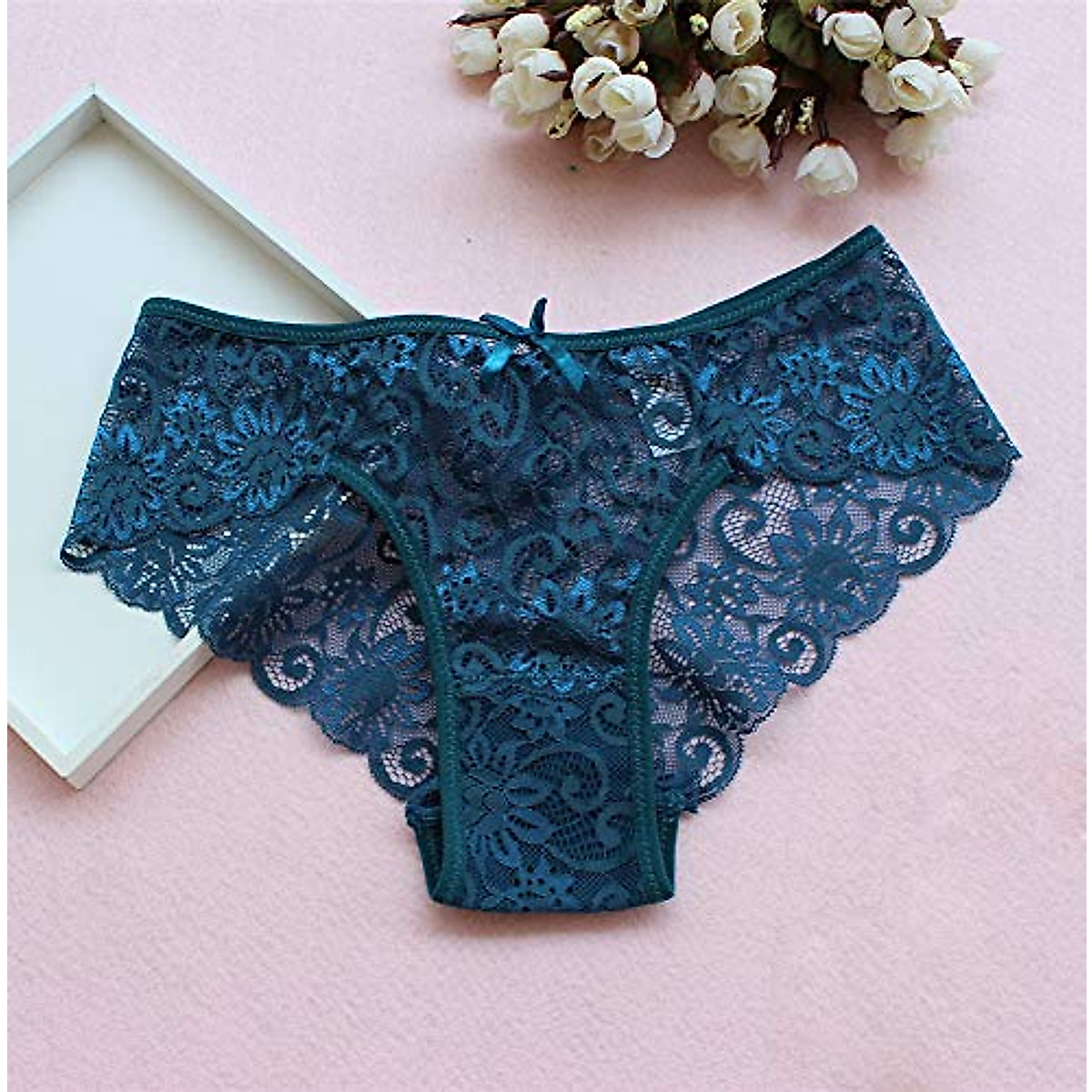 Wetopkim women daily underwear panties pack lace hipster lingerie thong pack of 5