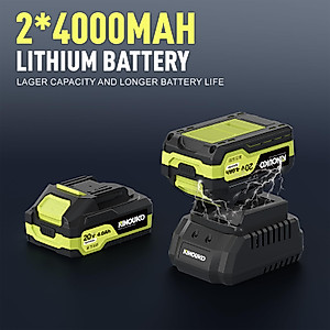 1000N.m (740 ft-lbs) Cordless Impact Wrench, 20V High Torque Brushless 1/2" Impact Gun with 2 x 4.0Ah Batteries and Fast Charger, 4 Sockets, 125mm Extension Bar - Perfect for Home, Car, and Truck Use