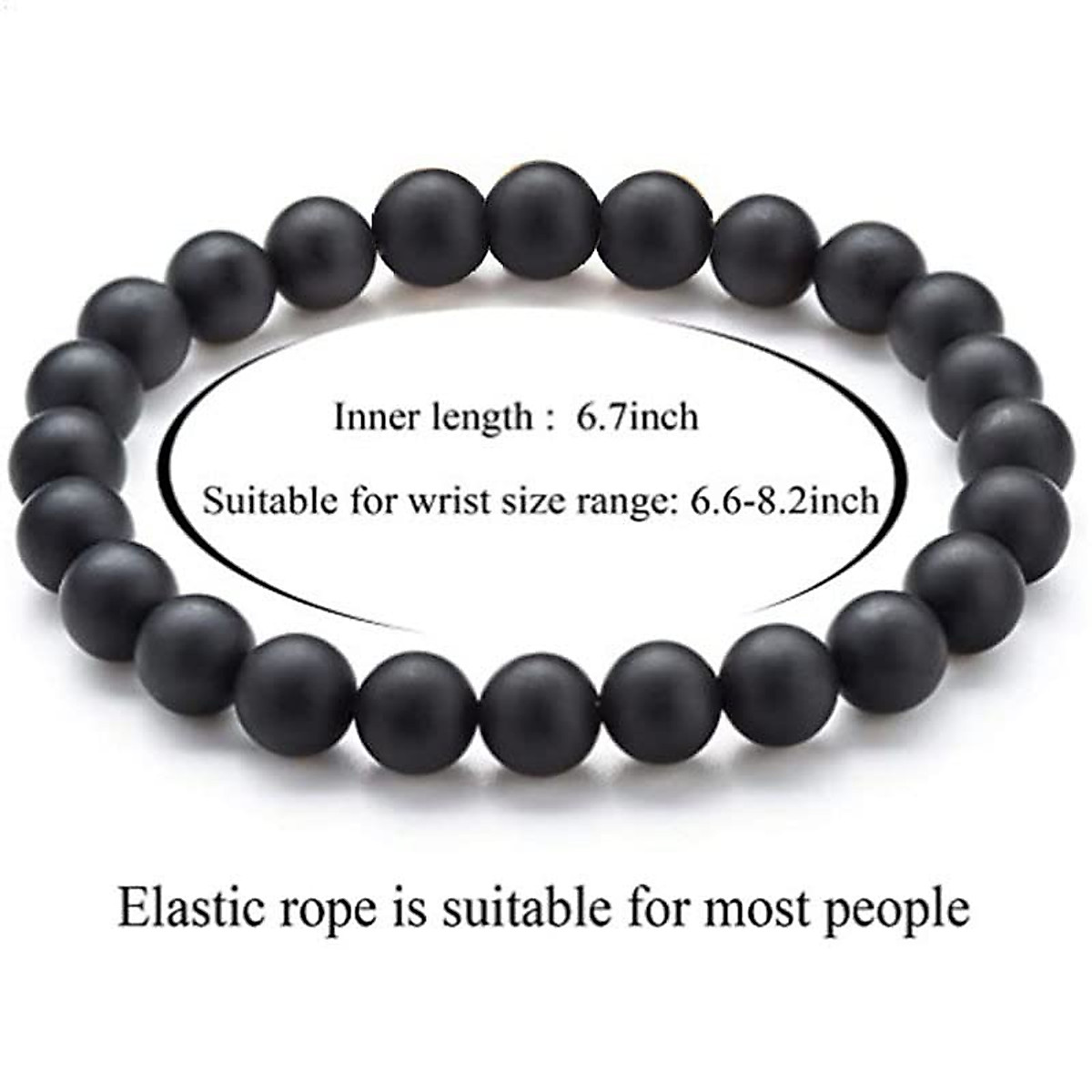 Q&D&S Natural Lava Beads Bracelet for Men Stretch Elastic Bracelets Adjustable Braided Rope Gemstone Bracelets for Women (Style A)