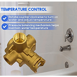 2510 Posi Temp Tub and Shower Valve, Pressure Balancing Valve with 1/2 Inch IPS Connections, Compatible with Moen Posi-Temp Valve Trim Kit