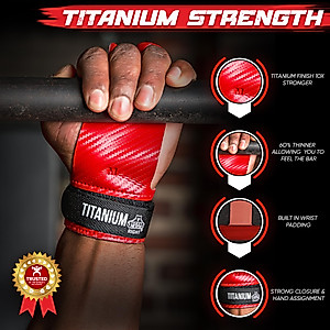 Bear Grips Two Hole Hand Grips, Three Hole Pull Up Grips, No Hole Wrist Grips, WOD Grips for Men and Women. Carbon Fiber Hands Grips, Titanium Hand Grips for Weight Lifting, Speed Pull Up Gloves Grip