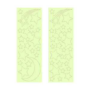 GLOPLAY Starry Night Series (48 pcs/Pack), Glow in The Dark Educational Wall Stickers, The Eco-Friendly and Brightest Wall Stickers for Ceiling, Bathtime, Bedroom, Party, Decor