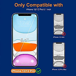 Degeyoyo Tempered Glass Screen Protector Compatible with iPhone 12/12 Pro 6.1 Inch, iPhone 12/12 Pro Screen Protector with Alignment Tool, Ultra HD, Case Friendly, Easy Install [3 Pack]