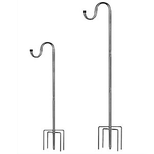 HOME RIGHT Bird Feeder Pole,30 to 62 inch Adjustable Shepherds Hook Heavy Duty 5 Prong Metal Hanger Hook Garden Plant Hooks for Wedding Decoration(1 Pack)