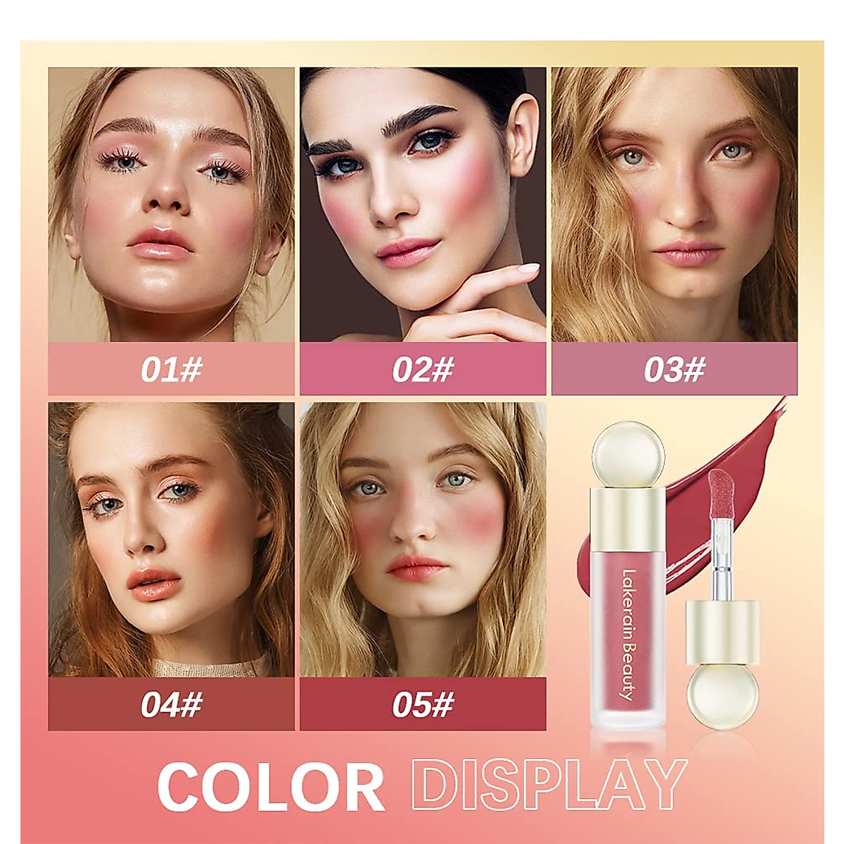 Liquid Blush, Matte and Dewy Finishes Cream Blush Stick for Cheek, Lightweight, Long-Wearing, Smudge Proof, Natural-Looking, Easy to Blend Blusher Makeup (#01)