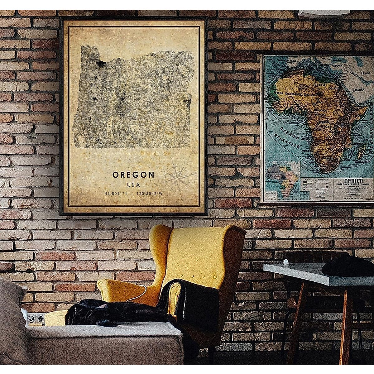 Oregon Vintage Map Print Oregon Map USA State Map Art Oregon City Road Map Poster Vintage Gift Map
