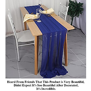 Pardecor Chiffon Table Runner 29inx120in Table Runner Sheer Table Runner Chiffon Table Runners for Weddings Chiffon Fabric for Wedding Arch Tulle Table Runner Satin Table Runner Boho (1, Blue)