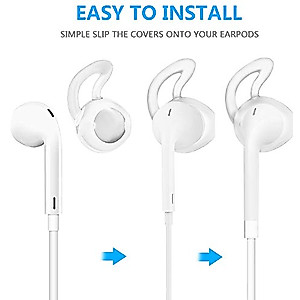 Lunies Earpods Covers Anti-Slip Silicone Soft Sport Earbud Tips for iPhone 6S/6 Plus/5S/5C/5 Earbuds Comfortable 4 Pairs Clear
