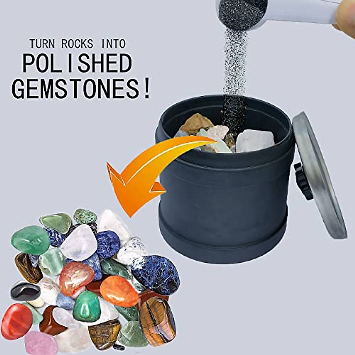 Rock Tumbler Grit 4 Steps Complete Kit,Total 3 Pounds, Can Polish Up to 20 LBS of Rocks, Rock Polishing Grit Media for Any Brand Rock Tumbler, Rock Polisher, Stone Polisher