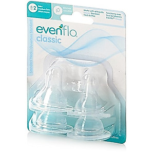 Evenflo 4 Pack Classic Silicone Nipple, Medium Flow (3-6 months)