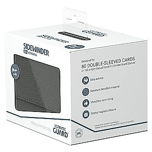 Ultimate Guard Sidewinder 80+, Deck Box for 80 Double-Sleeved TCG Cards, Grey, Magnetic Closure & Microfiber Inner Lining for Secure Storage