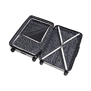 Karl Lagerfeld Paris Women's Suitcase Spinner Wheels Hardside, Deep Black, One Size