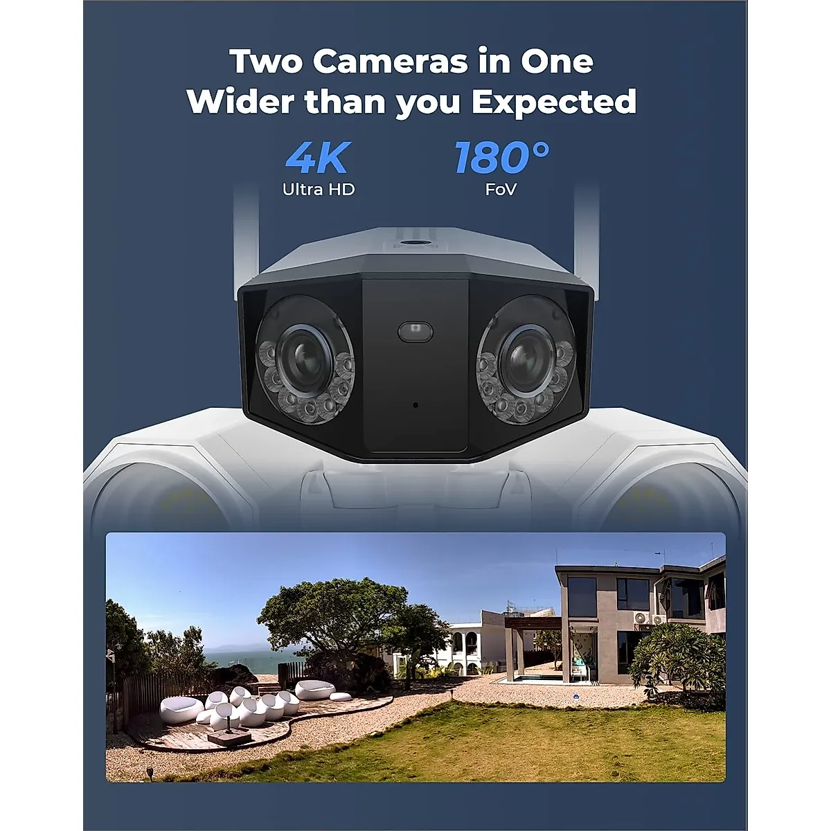 REOLINK Floodlight Camera with 256GB microSD Card Bundle, Duo Floodlight WiFi, 8MP Dual-Lens Camera for Outdoor Security, 5GHz/2.4GHz WiFi, Human/Vehicle/Pet Detection, Local Storage