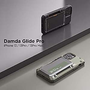 VRS DESIGN Damda Glide Pro Phone Case for iPhone 13 Pro, Sturdy Semi Auto Wallet [4 Cards] Case Compatible for iPhone 13 Pro Case (2021) Black