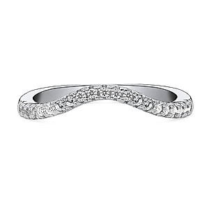 BERRICLE Sterling Silver Wishbone Wedding Rings Cubic Zirconia CZ Curved Half Eternity Ring for Women, Rhodium Plated Size 9