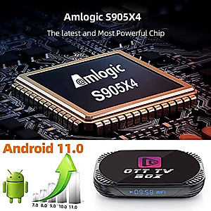 Android 11.0 Tv Box 4Gb Ram 32GB ROM Tv Box MxIII Pro X4 Amlogic S905X4 64-bit Quad Core with Dual Wi-Fi 2.4G/5.0G Bt 4.0 8K 1000M LAN Smart Tv Box