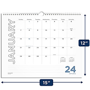 2024 AT-A-GLANCE® Monthly Wall Calendar, 15" x 12", January to December 2024, PM8M28
