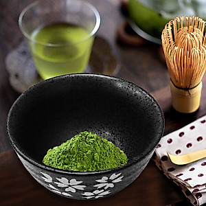 Artcome Japanese Style Ceramic Matcha Tea Bowls Rice, Soup, Cereal, Dessert Bowl Dishwasher & Microwave Safe Black