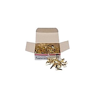 Charles Leonard Fasteners, Round Head, Brass Plated, 1/2 Inch Shank, 8 MM Head, 100-Pack (2R-BP)
