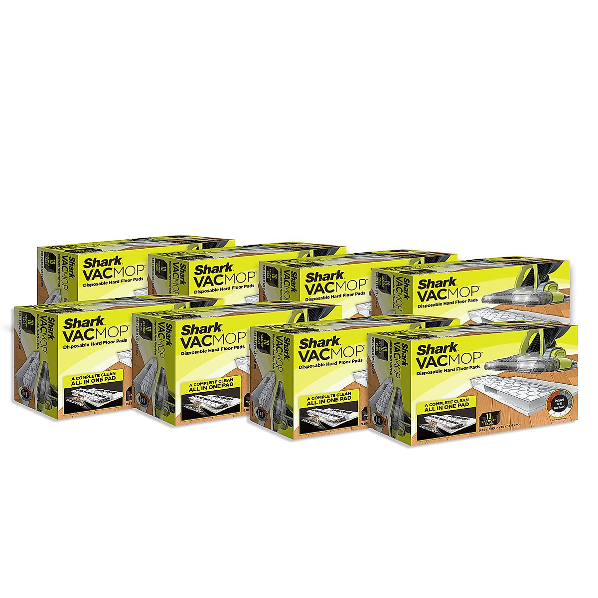 Shark VMP80 VACMOP Disposable Hard Floor Vacuum and Mop Pad Refills, 10 Count (Pack of 8) (Packaging May Vary)
