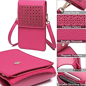 Laikiy Lightweight Leather Cell Phone Purse - Small Crossbody Bag Wristlet Purse