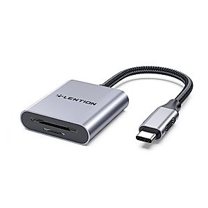 LENTION USB C to SD/Micro SD Card Reader, Type C SD 3.0 Card Adapter Compatible 2023-2016 MacBook Pro 13/15/16, New Mac Air/iPad Pro/Surface, More (CB-C8, Space Gray)