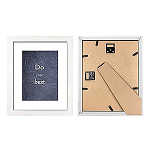 DEKWINN 8x10 Picture Frame Set of 3 with Real Glass for Pictures 5x7 with Mat or 8x10 Without Mat, Wall Mounting or Tabletop display Photo Frames in White