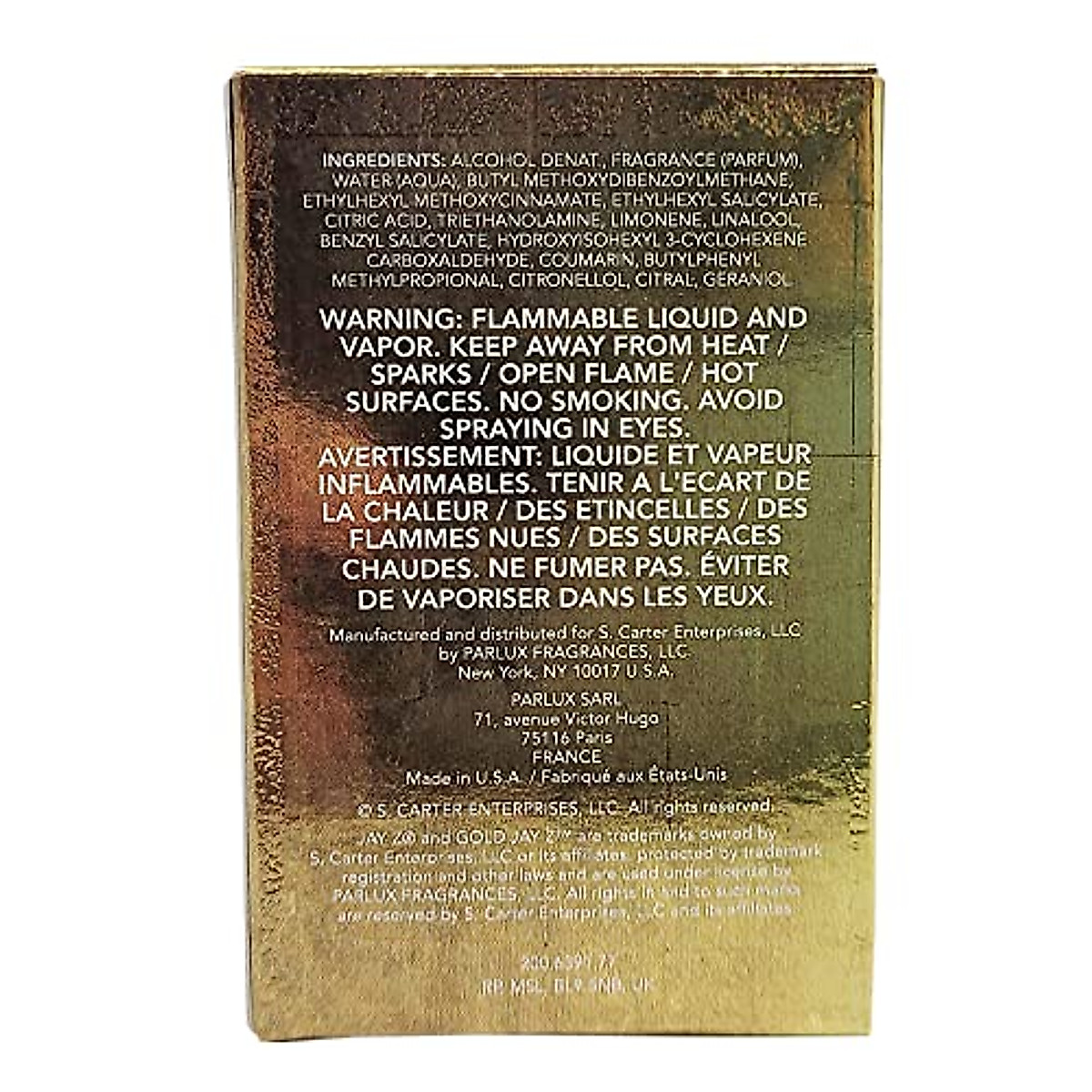 Jay-Z Gold Cologne EDT Spray for Men, Aromatic Fougere Fragnance, 0.5 Fl Oz