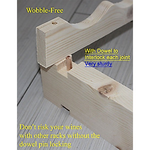 DisplayGifts Modular Stackable Wine Rack Freestanding Wooden Wine Stand Storage Holder, For Basement Pantry Room Wine Cellar or tight space, Wobble-Free 36 Bottle Capacity 6 X 6 Rows (Unfinished Wood)