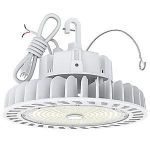 HYPERLITE High Bay Led Lights 250W 35,000LM(140lm/w) 4000K CRI>80 1-10V Dimmable 5' Cable with 110V Plug Hanging Hook Safe Rope UL Listed High Bay Led Lighting for Stadium Exhibition Hall