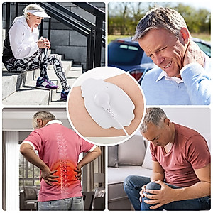 LiteTour 20 Pieces TENS Unit Replacement Pads - Universal 3.5mm Snap-on TENS Electrode Pads High Conductivity, Reusable Electrodes Pads for TENS Massager and Muscle Stimulation