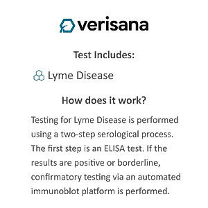 Lyme Disease Test – Determines Reaction to Borrelia Bacteria – Easily & Conveniently from Home –Analysis by CLIA-Certified Lab – Verisana