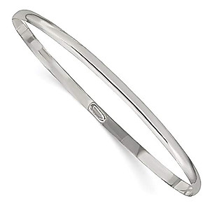 IceCarats 925 Sterling Silver 3mm Slip On Bangle Bracelet