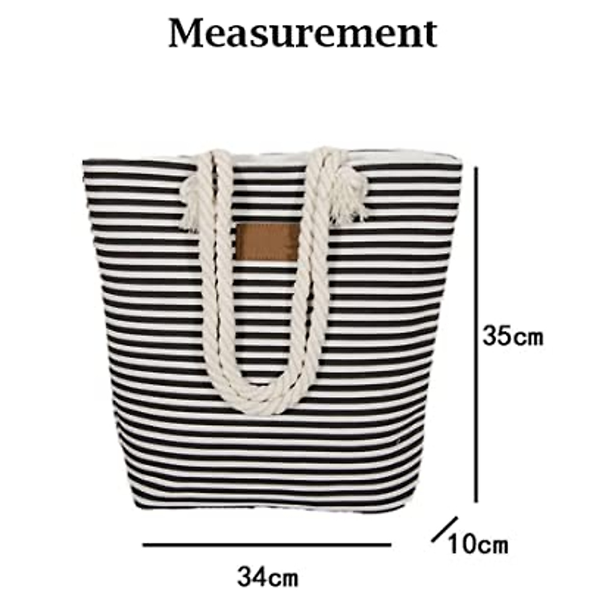 Canvas Tote Bag | Canvas Striped Hemp Rope Handle Shoulder Tote Bag | Black Stripe Tote Bag | Tote bag For Multipurpose Used., Large