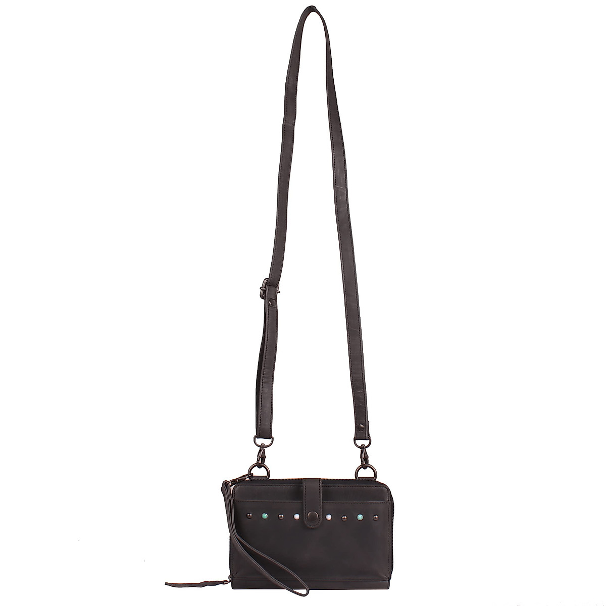 Lady Conceal Concealed Carry Millie Leather Crossbody Organizer (Dusty Black)