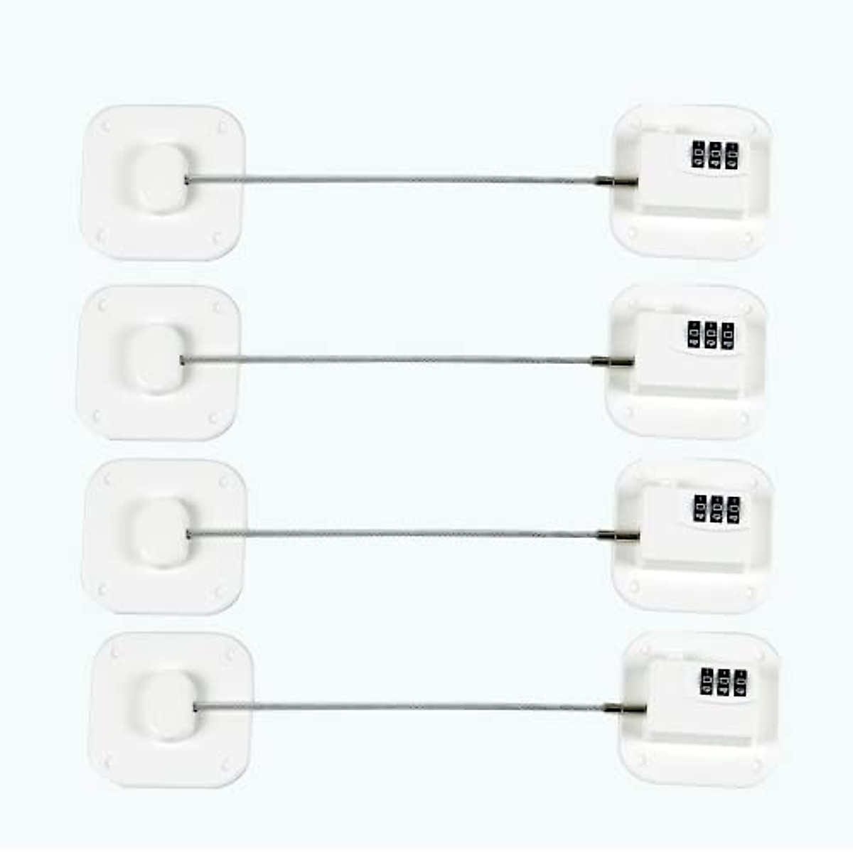 Refrigerator Lock Combination 4 Pack Fridge Locks for Adults Mini Fridge Locks for Kids Refrigerator Adhesive Lock Freezer Door Lock Child Safe Keyless Digital Refrigerator Lock Childproof White