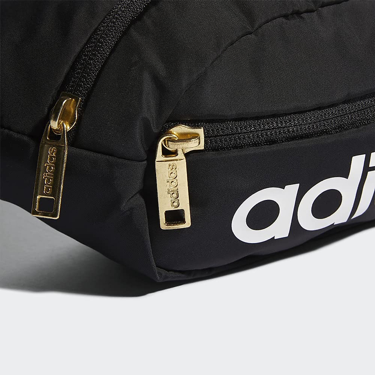 adidas Core Waist Pack Fanny Bag, Black/White/Gold Metallic, One Size