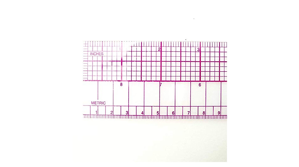 Westcott Beveled Graph Ruler, English/Metric, 2 x 18", Transparent (B ...