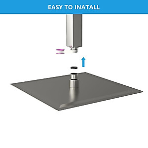 Lordear Rain Shower Head 12 Inch Solid Ultra Thin 304 Stainless Steel Adjustable Square Rainfall Shower Head Full Body Coverage with Silicone Nozzle 12” Waterfall Showerhead,Brushed Nickel